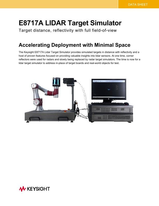E8717a Lidar Target Simulator Pdf Asset Page Keysight